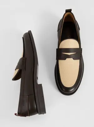 Hugo Boss Round-toe Loafers With Perforated Buckle Detail