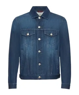 Brunello Cucinelli Buttoned Denim Jacket - Blue