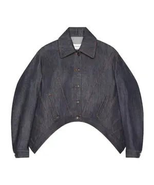 Givenchy Raw Denim Trapeze Jacket - Dark Blue