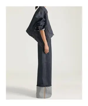 Givenchy Raw Denim Trapeze Jacket - Dark Blue