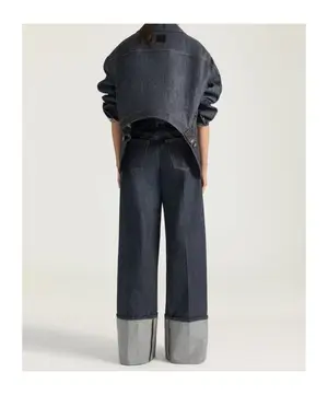 Givenchy Raw Denim Trapeze Jacket - Dark Blue
