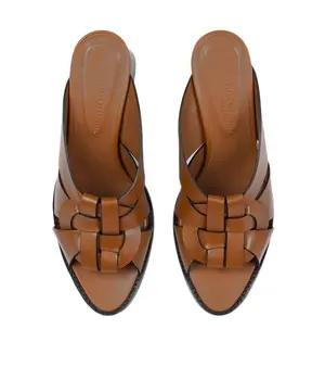 SCAROSSO Aida Woven Heeled Sandals - Brown