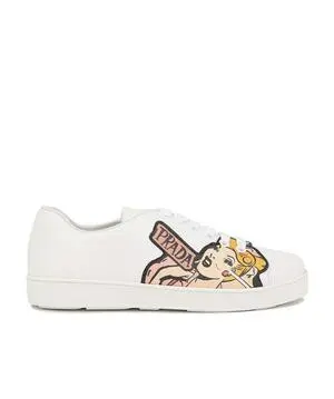 Prada Printed Casual Sneakers - White