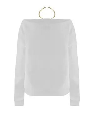 DARKPARK Boat Neck Long Sleeve Top With Metallic Detail