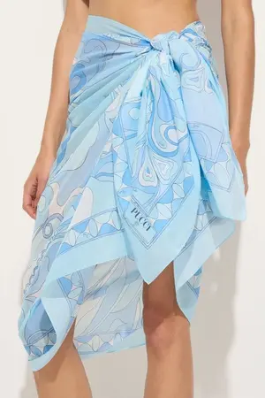 Emilio Pucci Orchidee Printed Pareo - Light Blue