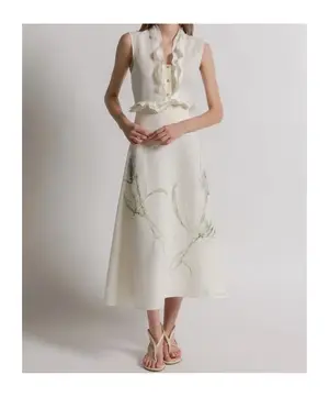 Alberta Ferretti Floral Printed Midi Skirt