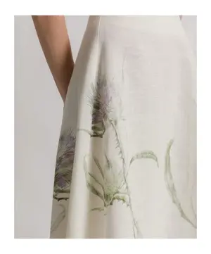 Alberta Ferretti Floral Printed Midi Skirt