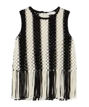 Zimmermann Wanderlust Fringed Striped Top