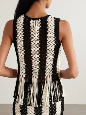 Zimmermann Wanderlust Fringed Striped Top