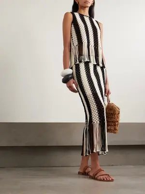 Zimmermann Wanderlust Fringed Striped Top
