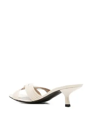 GIUSEPPE ZANOTTI Knotted Leather Mules - Light Brown