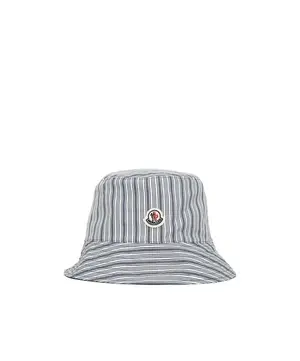 Moncler Striped Reversible Bucket Hat - Gray