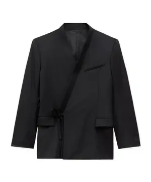 Kenzo Double-breasted Tailored Kimono Jacket In Virgin Wool