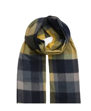 Max Mara Checkered Detail Scarf - Black