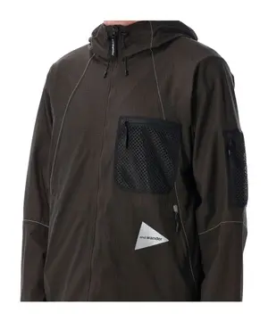 AND WANDER Breath Rip Hooded Jacket
