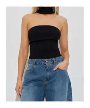 Cult Gaia Ribbed Knit Halter Top