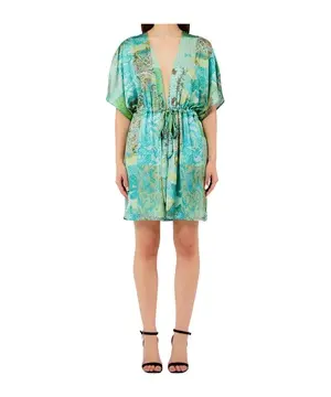 Liu Jo Paisley-print V-neck Kaftan - Green