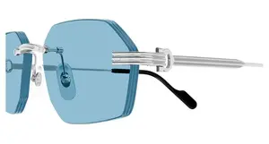 Cartier Rimless Geometric-frame Sunglasses - Blue