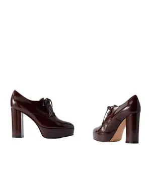 GIANVITO ROSSI Patent Leather Lace-up Platform Oxford Pumps
