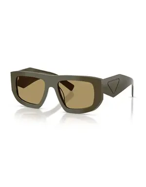 Prada Geometric Frame Sunglasses - Green