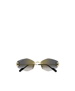 Cartier Rimless Irregular Sunglasses - Black