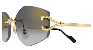 Cartier Rimless Irregular Sunglasses - Black