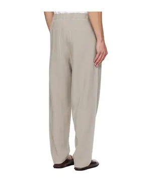 Issey Miyake Herringbone Textured Trousers - Beige
