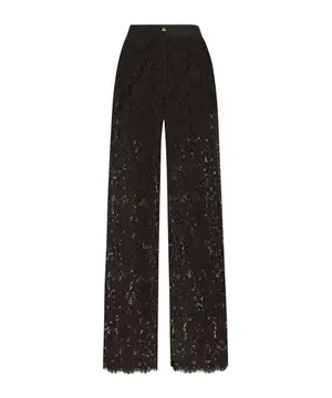 Dolce & Gabbana Lace Wide-leg Pants - Black