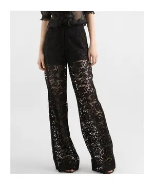 Dolce & Gabbana Lace Wide-leg Pants - Black