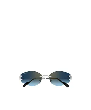 Cartier Rimless Irregular Sunglasses - Silver