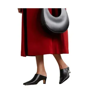 Staud Leather Pointed Toe Mules With Kitten Heels - Multicolor