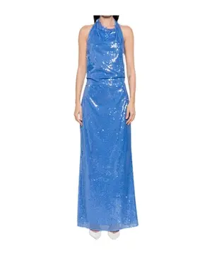 Simkhai Sequined Halterneck Maxi Dress