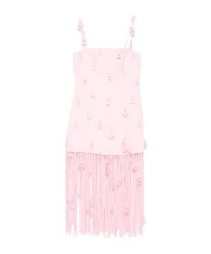 Simkhai Suspender Dress With Fringed Hem - Light Pink