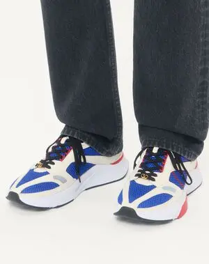 Valentino Garavani Demivee Sneakers In Mesh And Suede - White/blue
