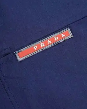 Prada Zipper Detail Long Sleeve T-shirt - Blue