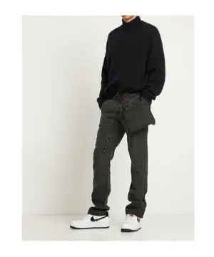 JADED LONDON Straight Leg Cargo Jeans With Zip Details