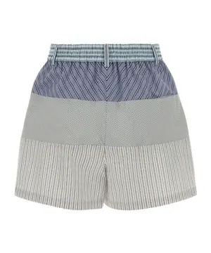 Moschino Striped Embroidered Shorts - Gray