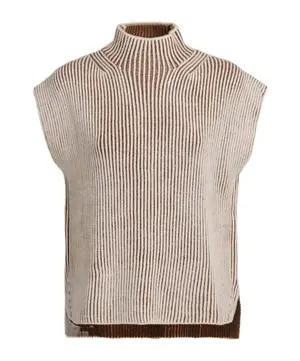 Varley High-neck Ribbed Knit Sleeveless Sweater