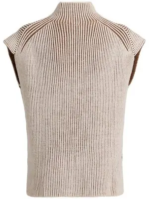 Varley High-neck Ribbed Knit Sleeveless Sweater