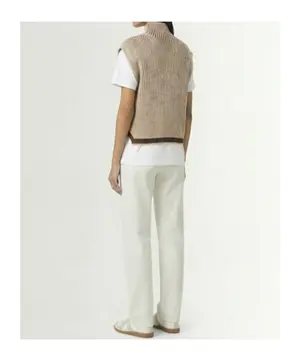 Varley High-neck Ribbed Knit Sleeveless Sweater