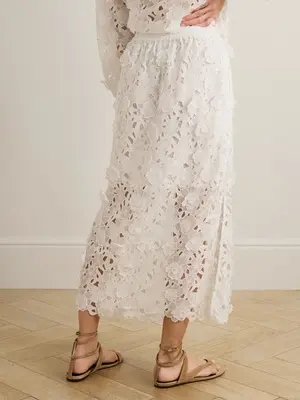 Zimmermann Patience Madeira Embroidered Midi Skirt