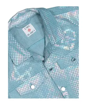 Casablanca Monogram Long Sleeved Denim Jacket - Blue