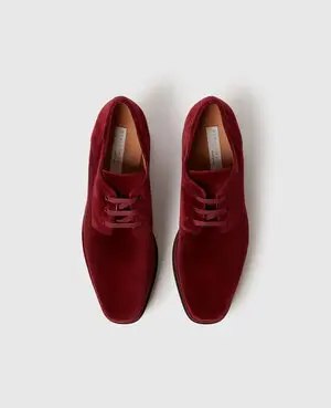 Stella McCartney Velvet Platform Brogues - Brown