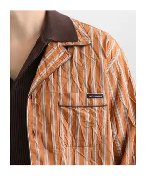 Dolce & Gabbana Dolce Gabbana Crinkled Striped Vanity Shirt