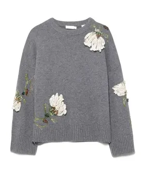 Simkhai Embroidered Floral Sweater