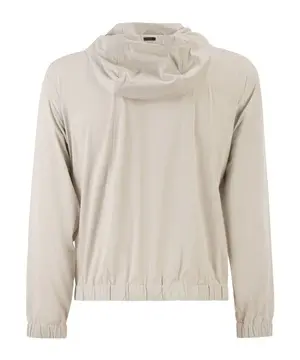 Herno Zip-up Hooded Bomber Jacket - Beige