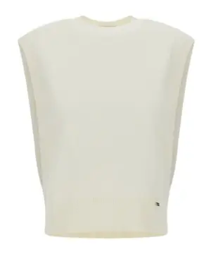 Herno Ribbed Sleeveless Top - Ivory