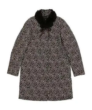 Max Mara Leopard Print Fur Collar Overcoat