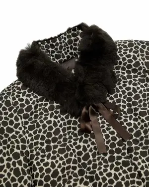 Max Mara Leopard Print Fur Collar Overcoat
