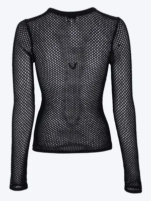 GANNI Floral Appliqué Crochet-knit Sweater